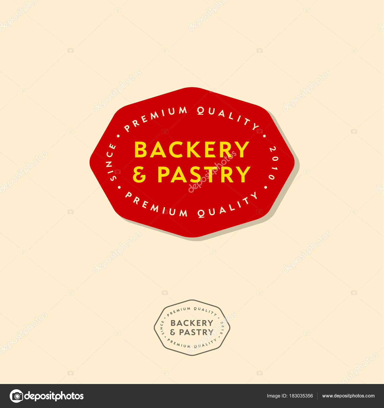 Bakery Emblems Bakery Logo Lettering Inscriptions Red Badge Stock ...
