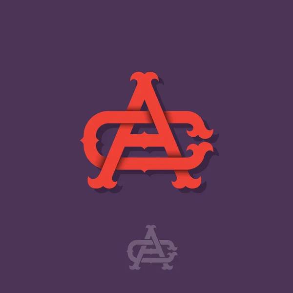 Letters Monogram Consist Intertwined Lines Yellow Letters Combined ...