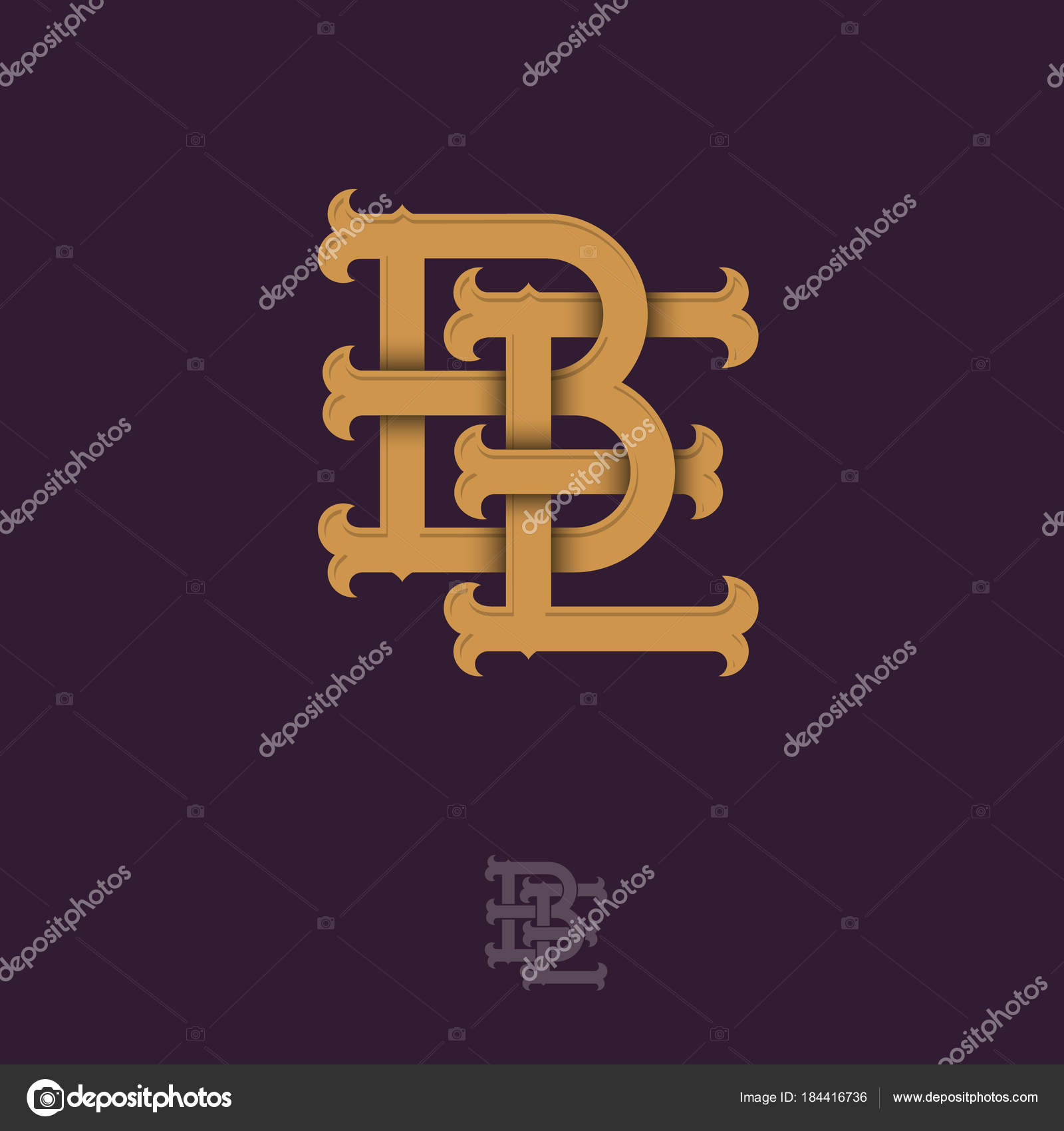 Monogram Crossed Letters Intertwined Letters Initials Stock Vector ...