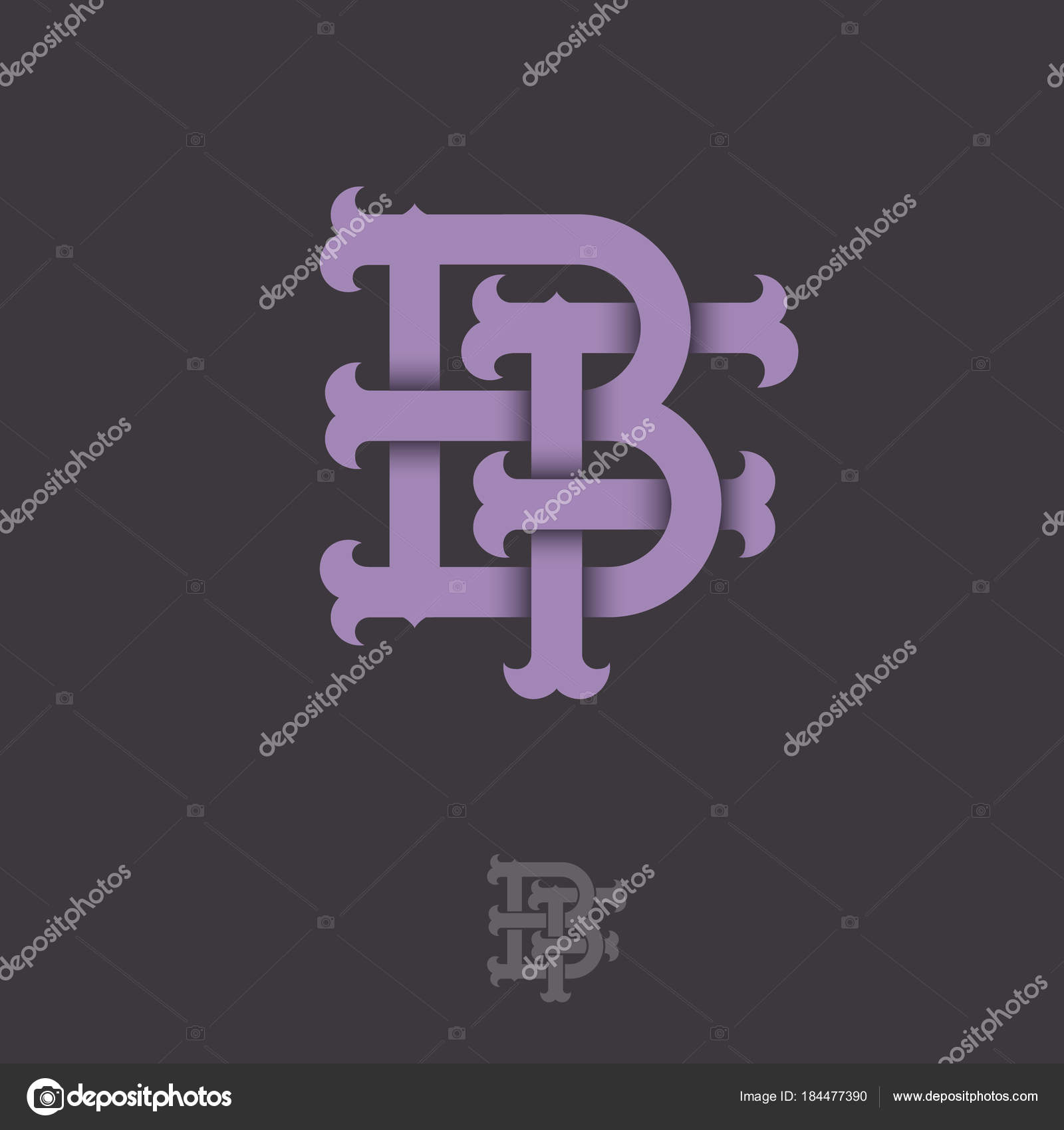 Monograma Letras Cruzadas Letras Entrelazadas Iniciales Vector de stock ...