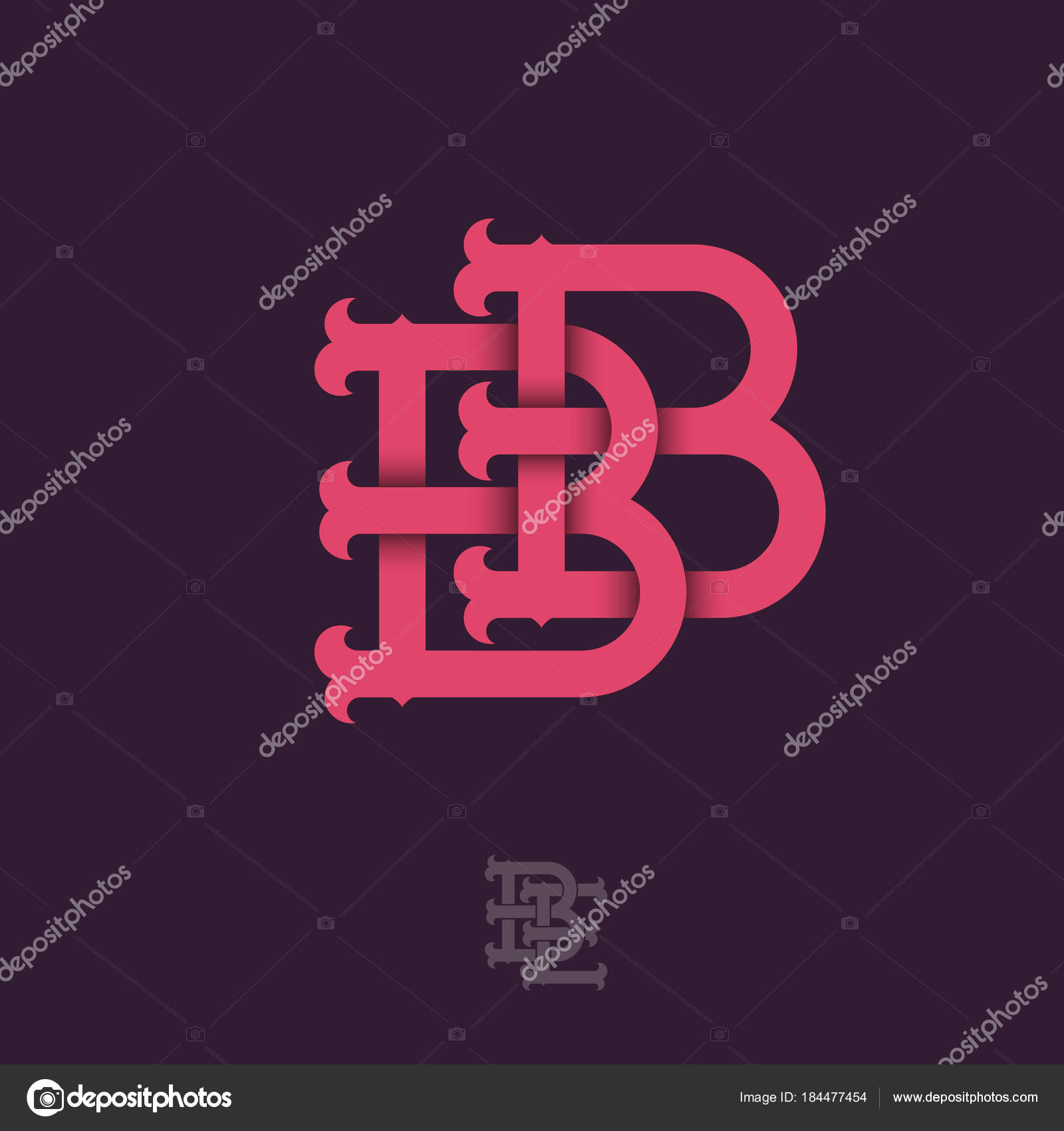 Monograma Duplo Letras Cruzadas Letras Entrelaçadas Iniciais imagem ...