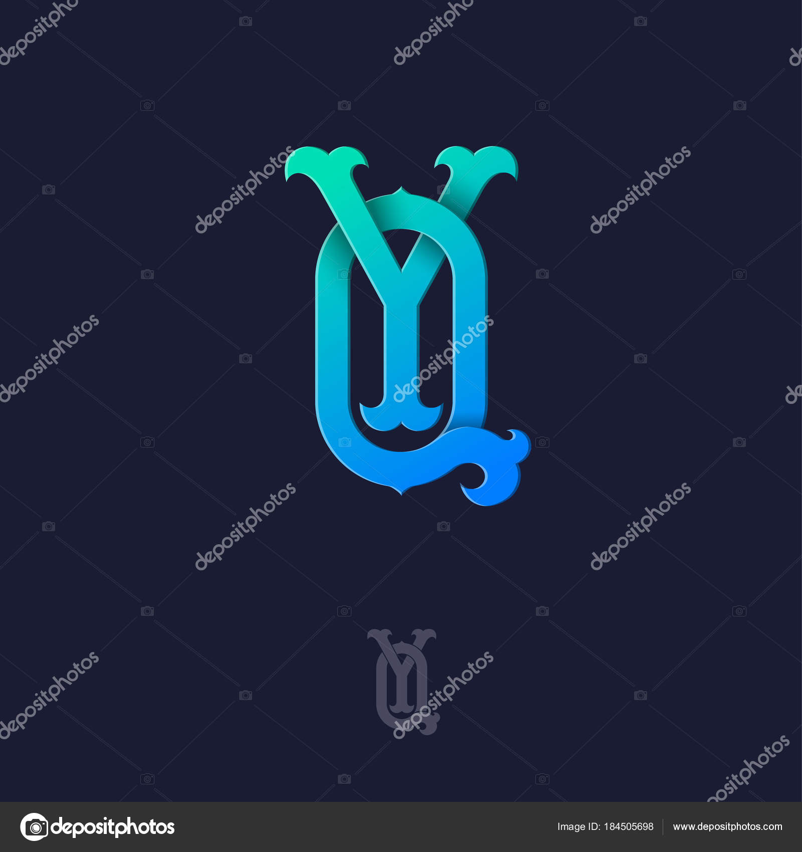 Monogram Crossed Letters Intertwined Letters Initials Stock Vector ...