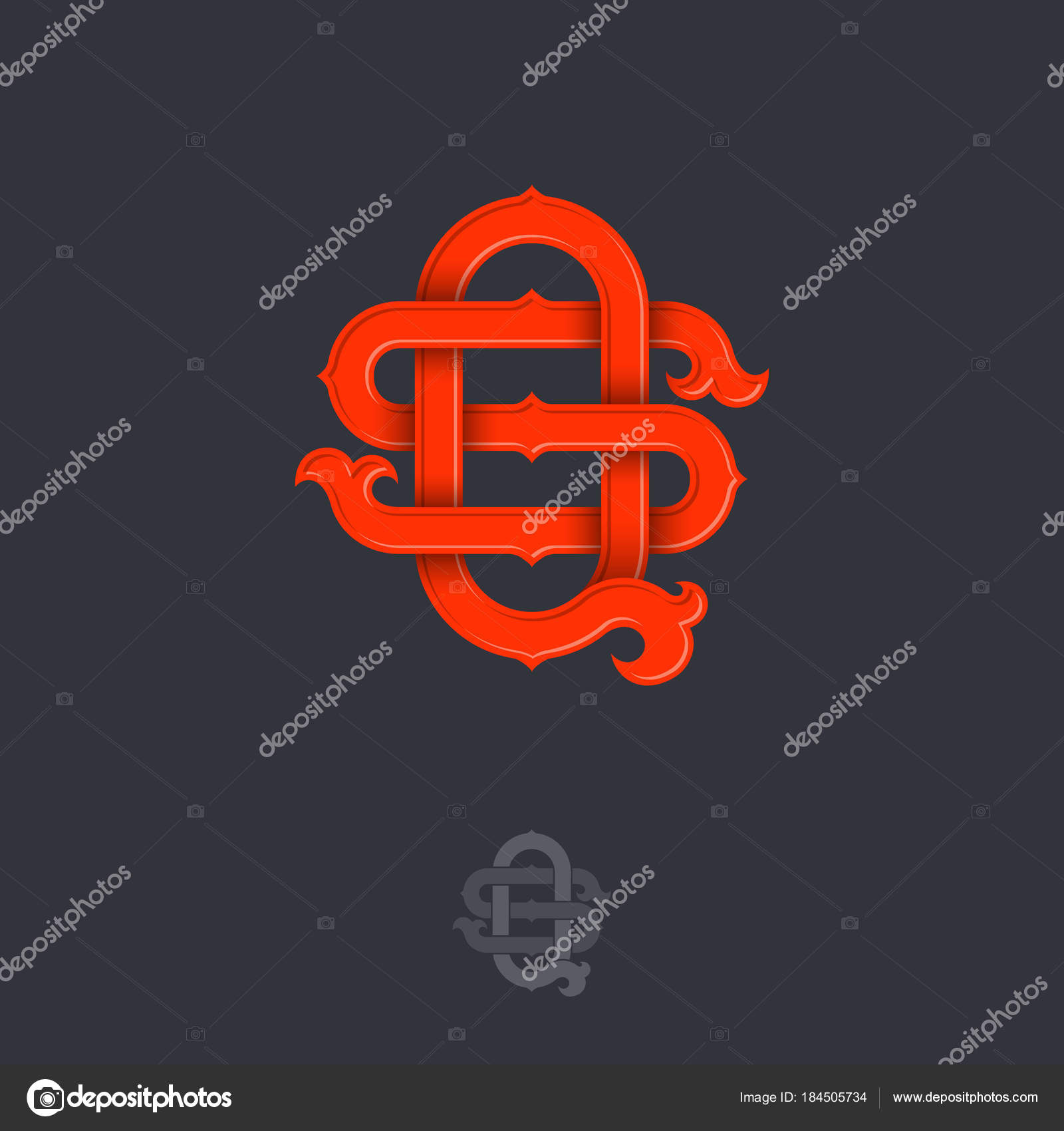 Monograma Letras Cruzadas Letras Entrelazadas Iniciales vector, gráfico ...