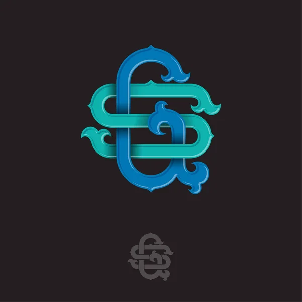 Monogram Crossed Letters Intertwined Letters Initials Stock Vector ...