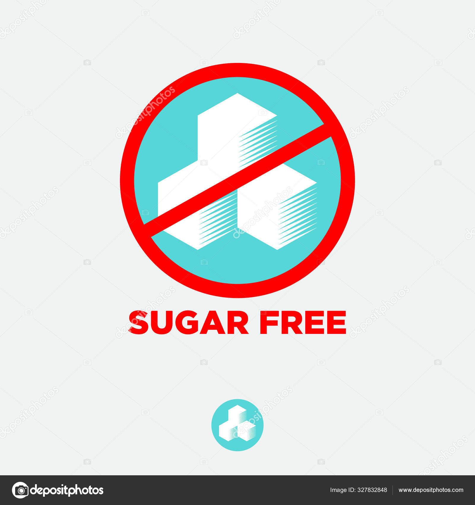 Sugar Free Icon Simple Linear Icon Three Cubes Sugar Minimalist Stock ...