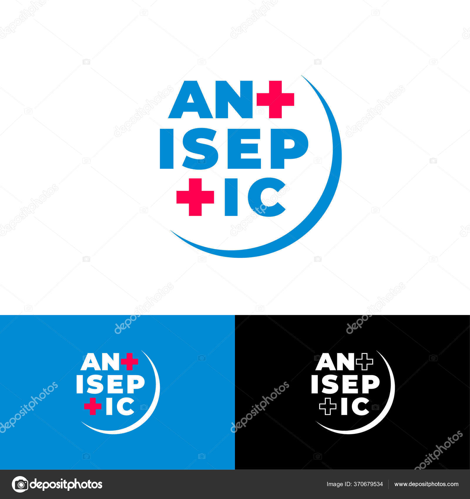 Antiseptic Logo Different Backgrounds Letters Medical Crosses Circle ...
