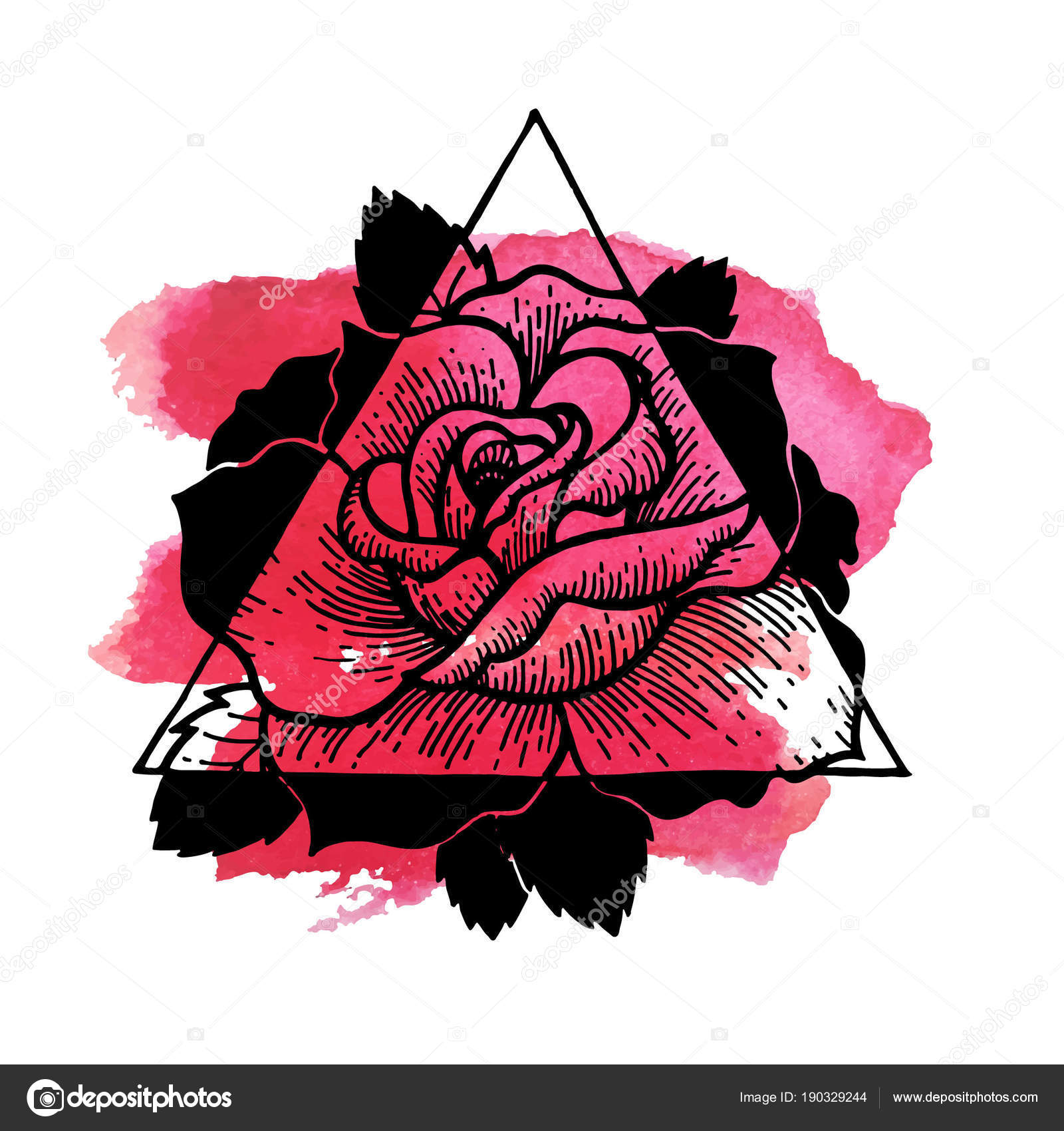 Geometric Rose Drawing