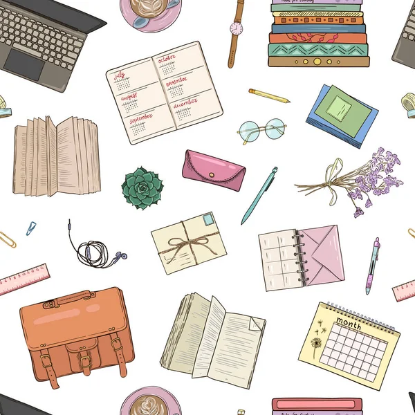 Work notes, background studying, creative lifestyle, planning. Seamless ...