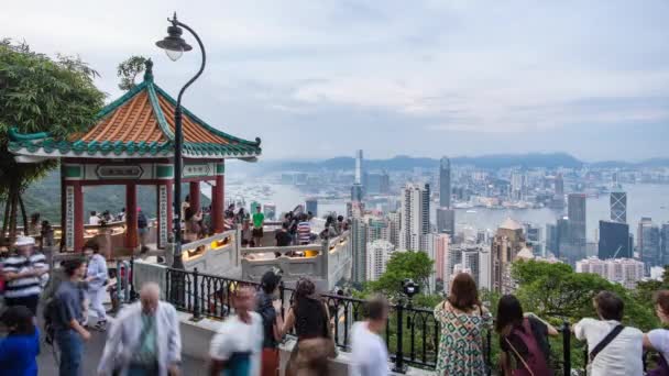 Lion's Pavilion lookout point at Victoria Peak, Hong Kong — Stock Video ...