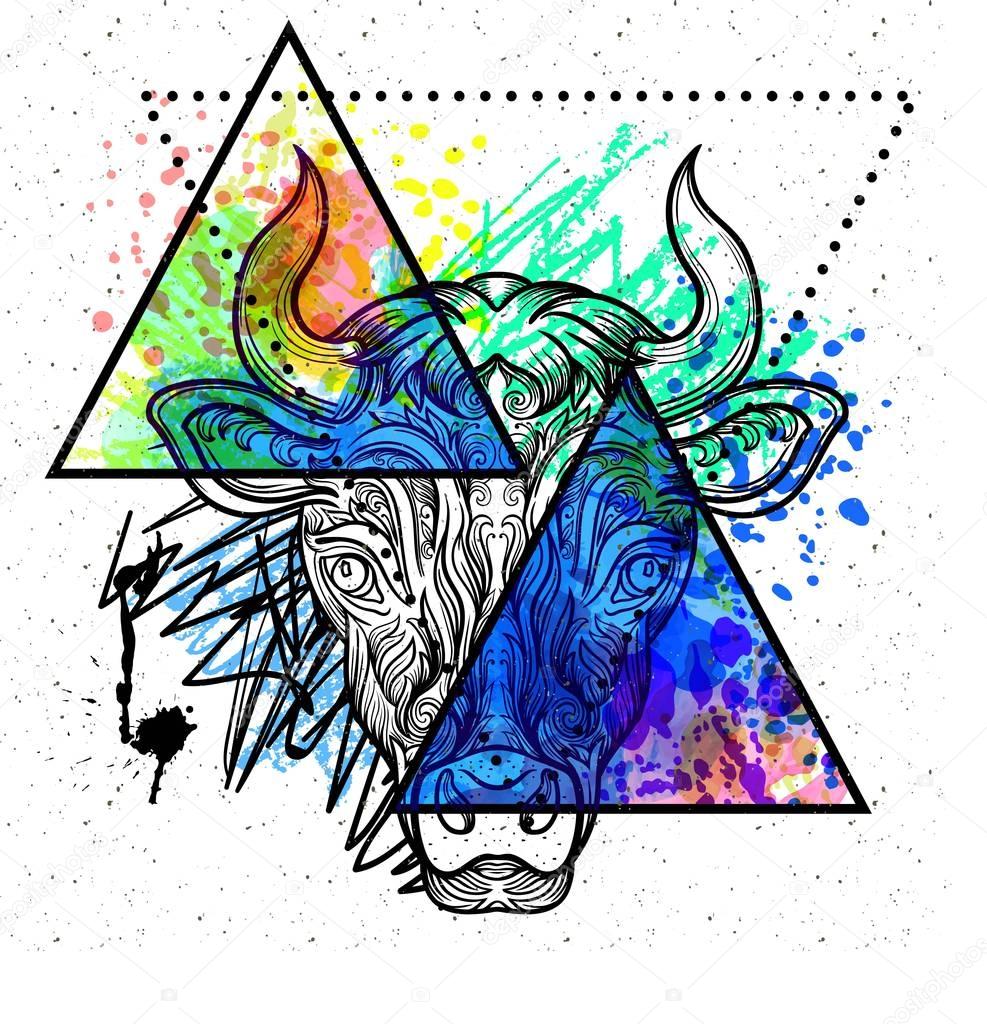 Hand-drawn bull with doodle pattern. Stock Vector Image by ©shik-shik ...