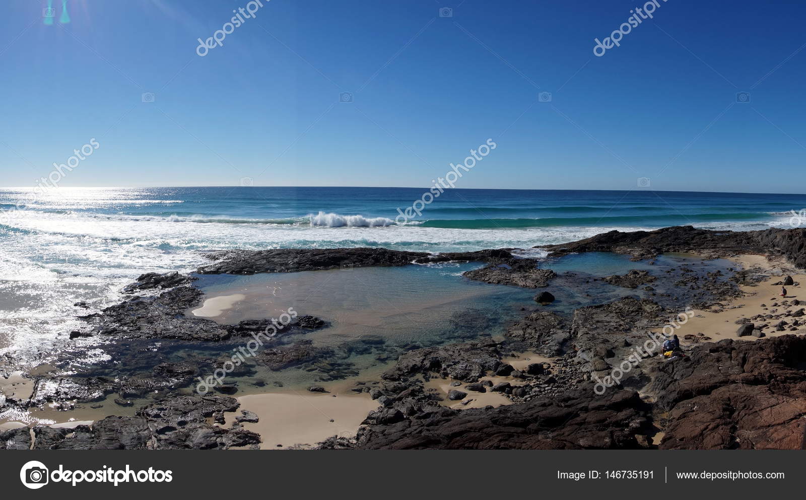 Fraser Island Champagne pools view Stock Photo by ©elisabono 146735191