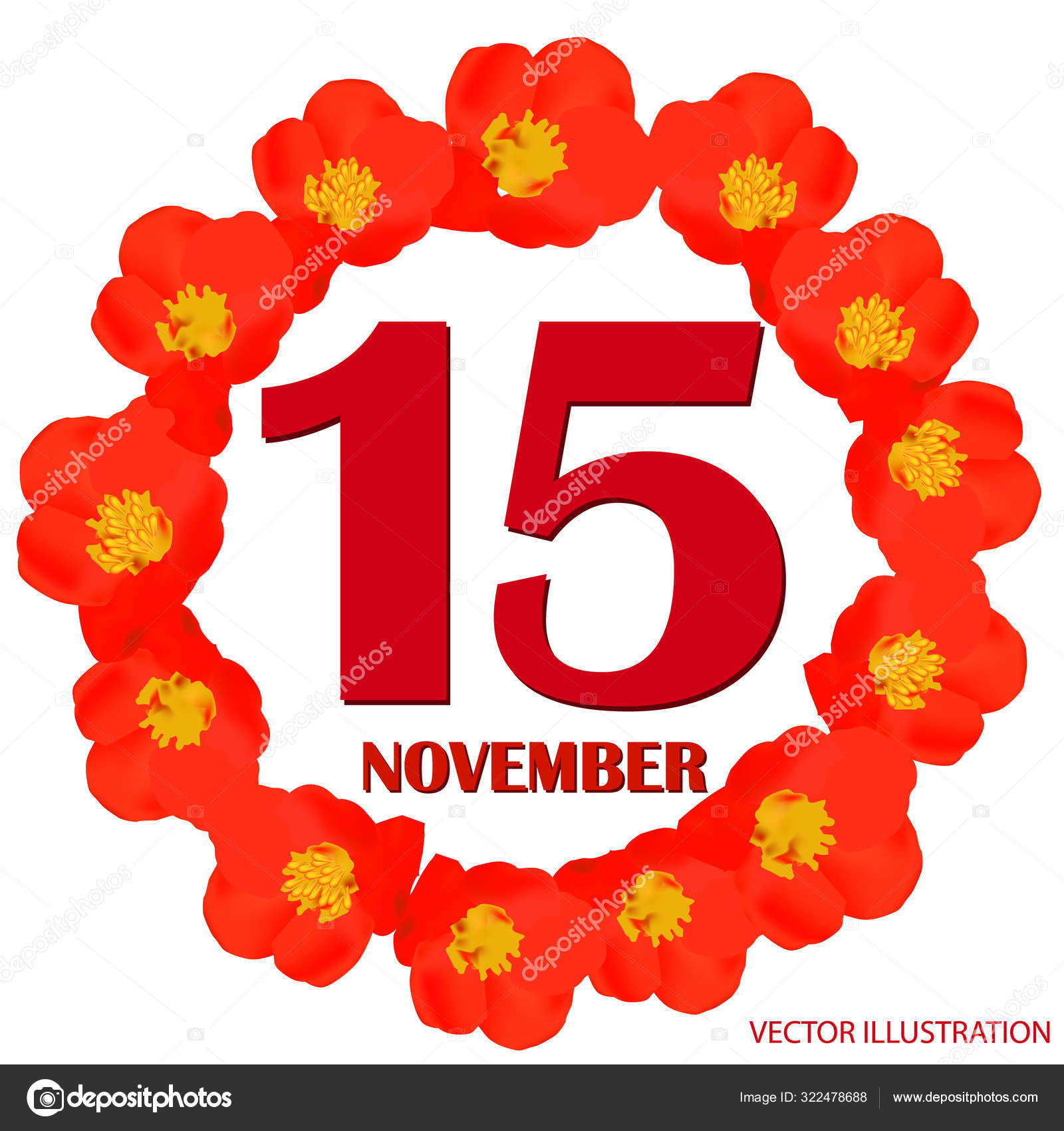 November 15 icon. For planning important day. Stock Vector Image by ...