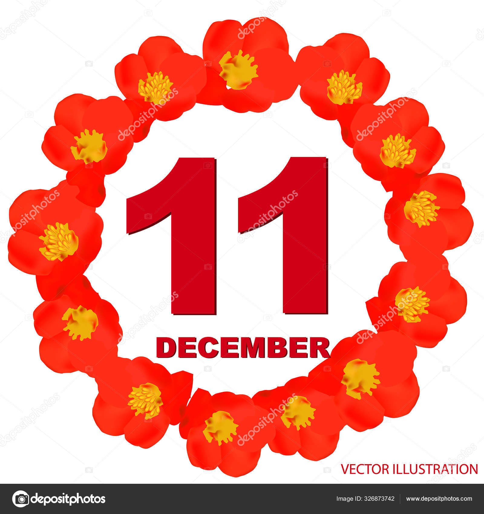 December 11 icon. For planning important day. Banner for holidays with ...