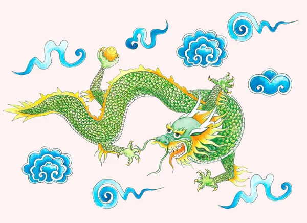 Dragon bright illustration Chinese Dragon of power and wisdom. - Stock ...