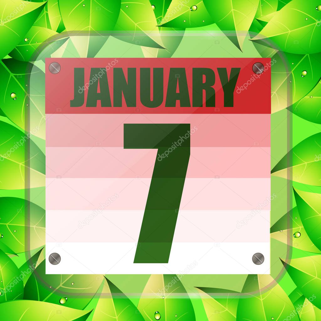 Icono del 7 de enero. Fecha del calendario para planificar un día ...