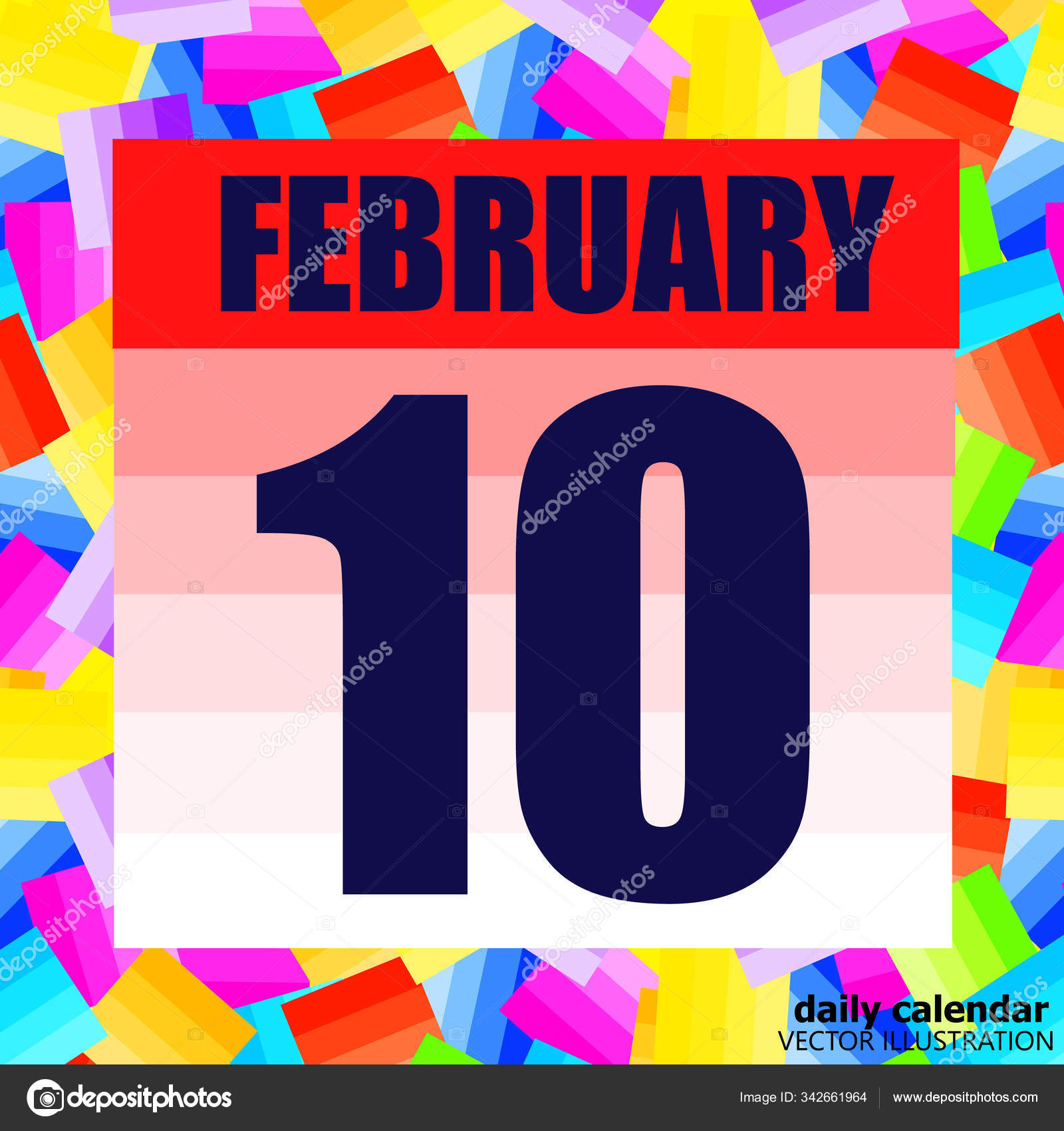 February 10 icon. For planning important day. Banner for holidays and ...