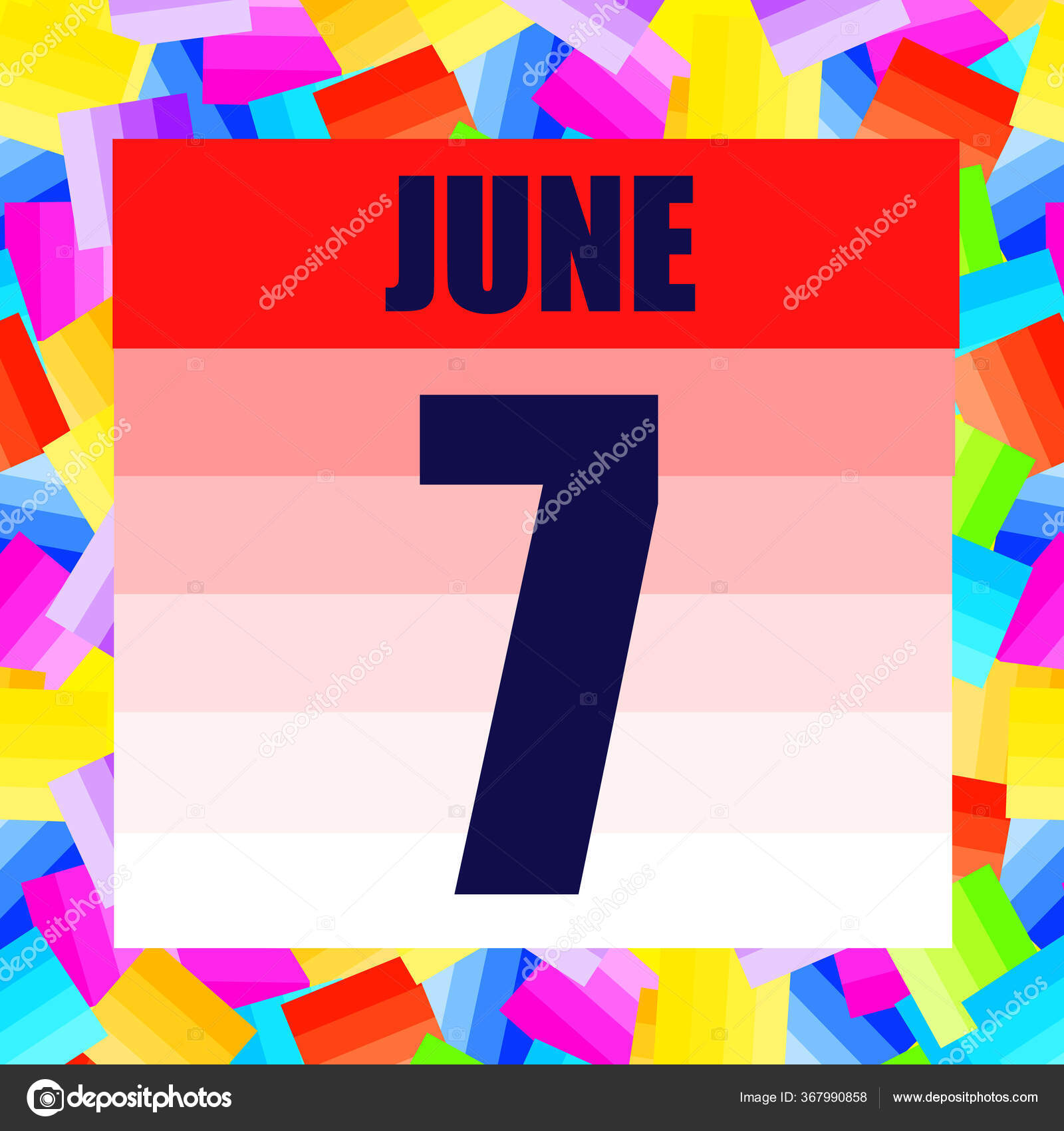 June 7 icon. For planning important day. Banner for holidays and ...
