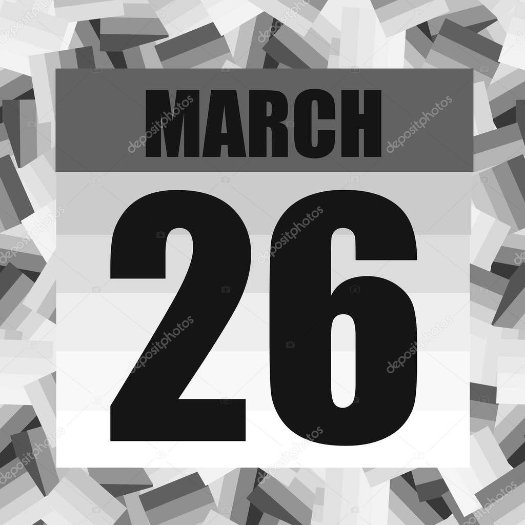 26 de marzo icono. Para planear un día importante. Banner para ...