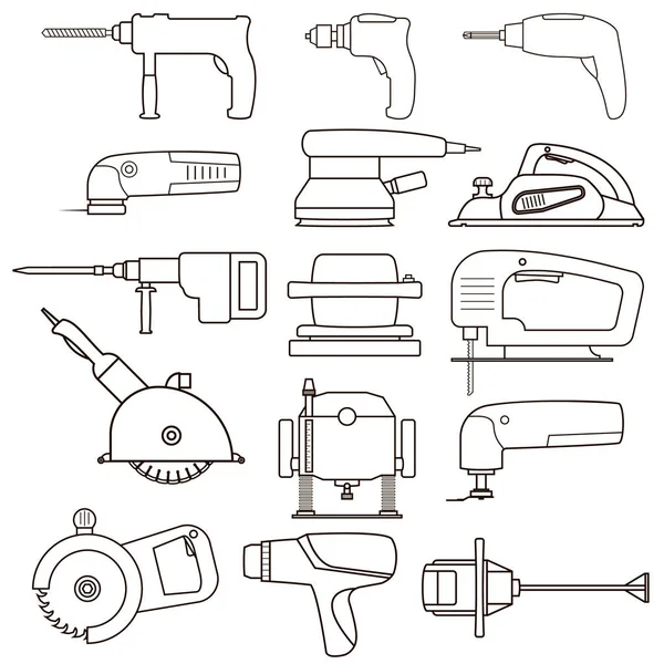 Power tools vector sketch — Stock Vector © lhfgraphics #13920871 Power tools vector sketch — Stock Vector © lhfgraphics #13920871