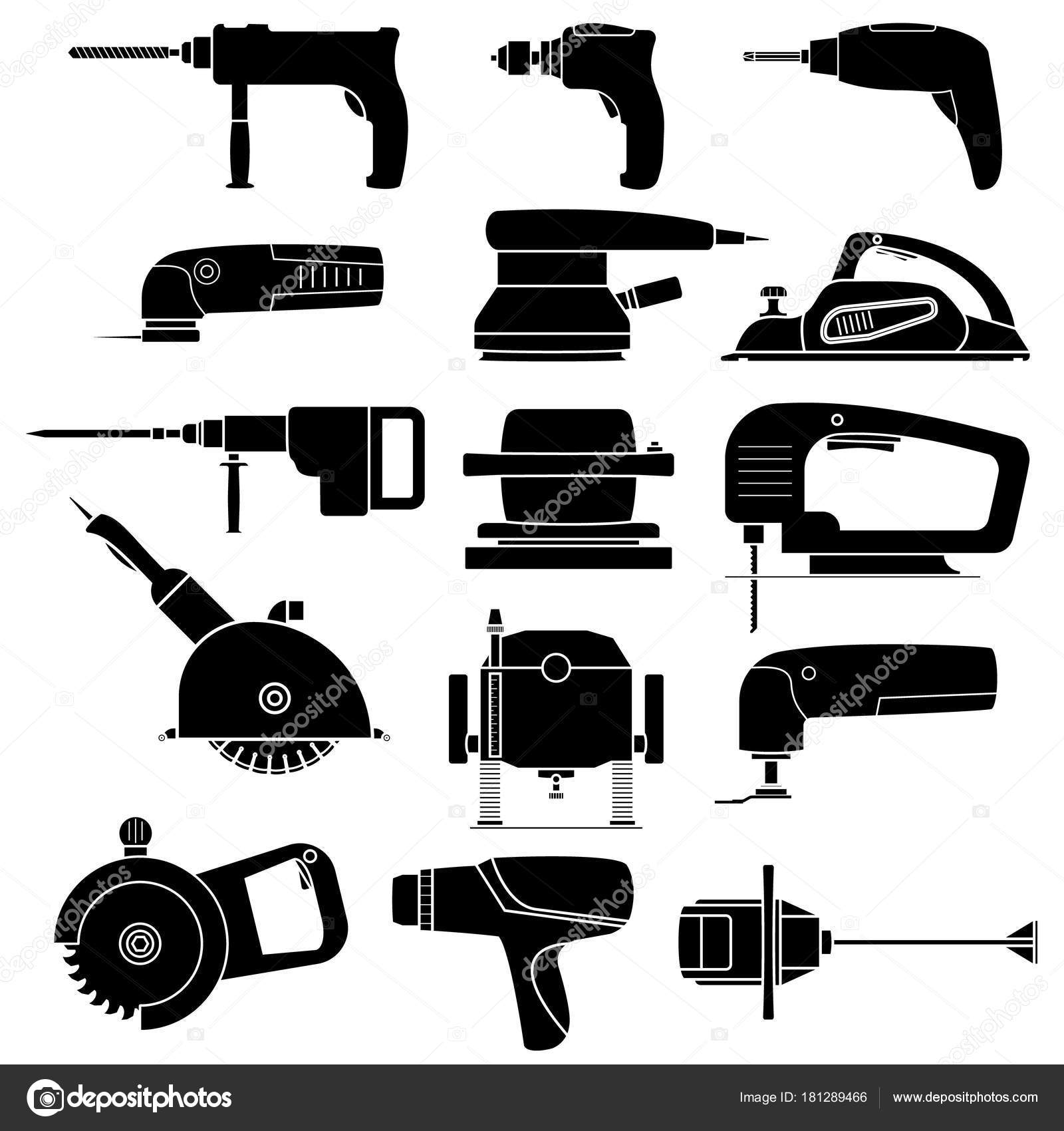 Power Tool Icons Black Power Tools Icon Stock Illustration Download