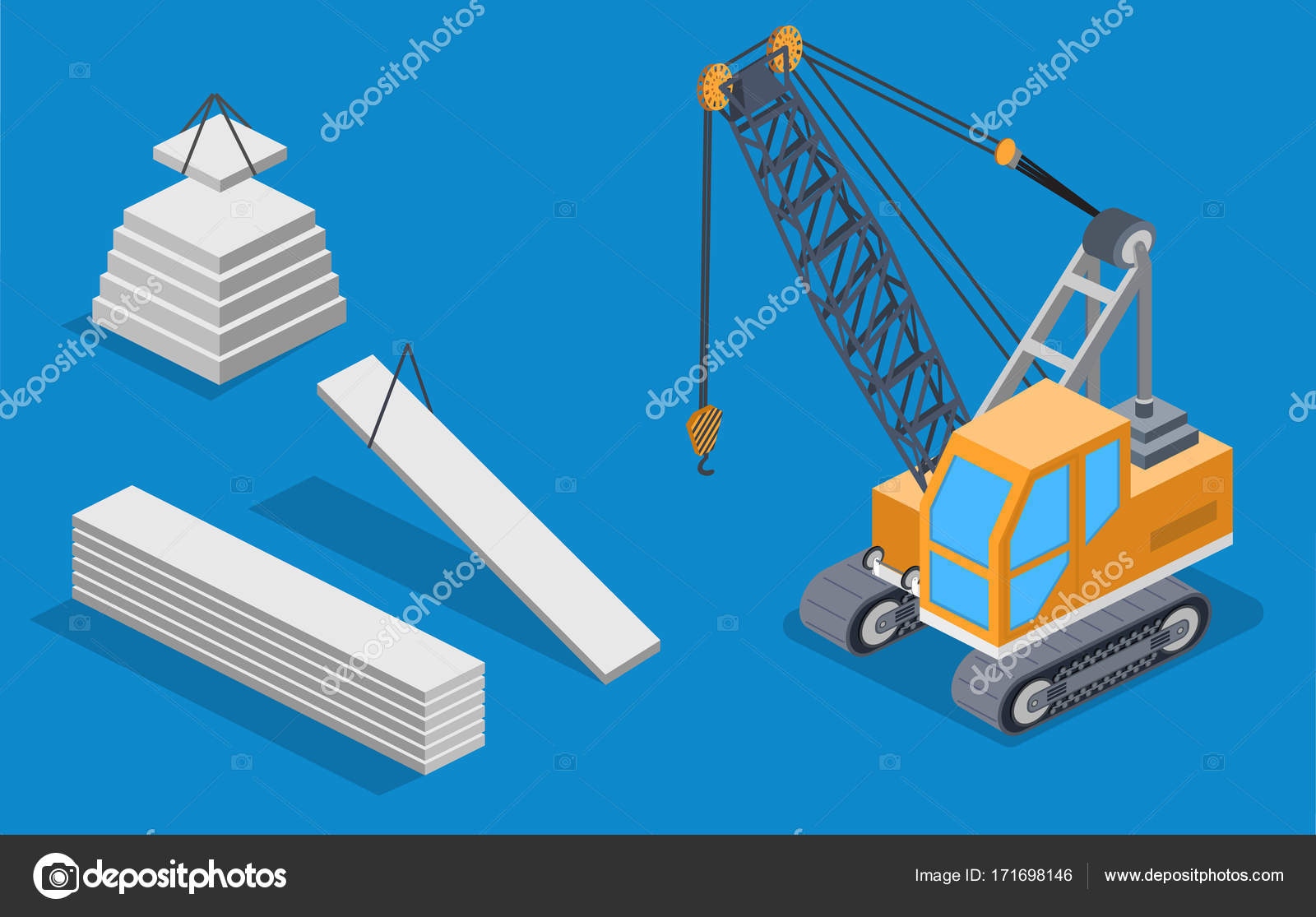 Isometric lifting crane Stock Illustration by ©Cathal_Shtadler #171698146