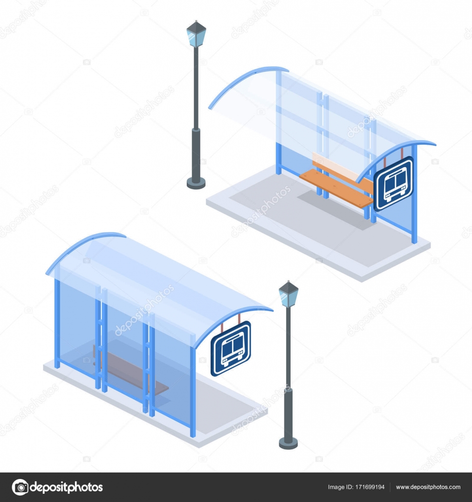 Isometric city bus stop Stock Vector Image by ©Cathal_Shtadler #171699194