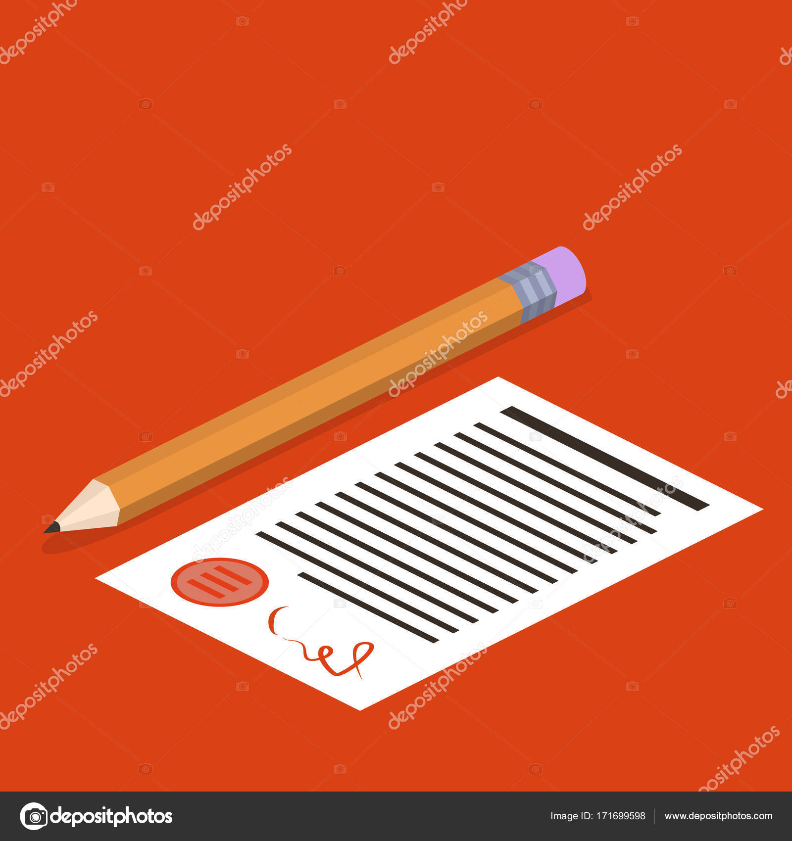 Pencil with signed paper Stock Vector Image by ©Cathal_Shtadler #171699598