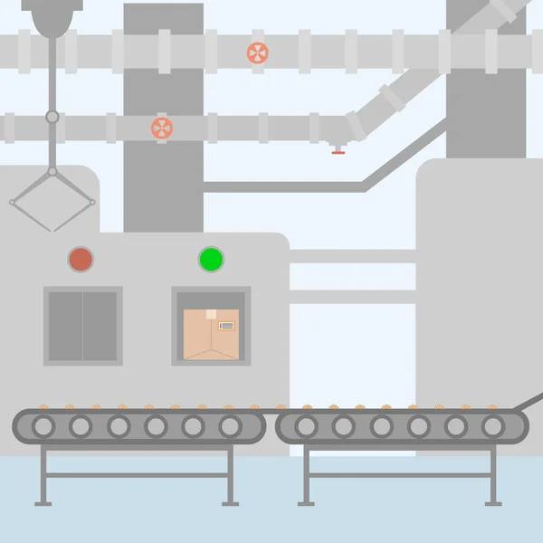 Conveyor factory, manufacture belt, product line vector Stock Vector ...