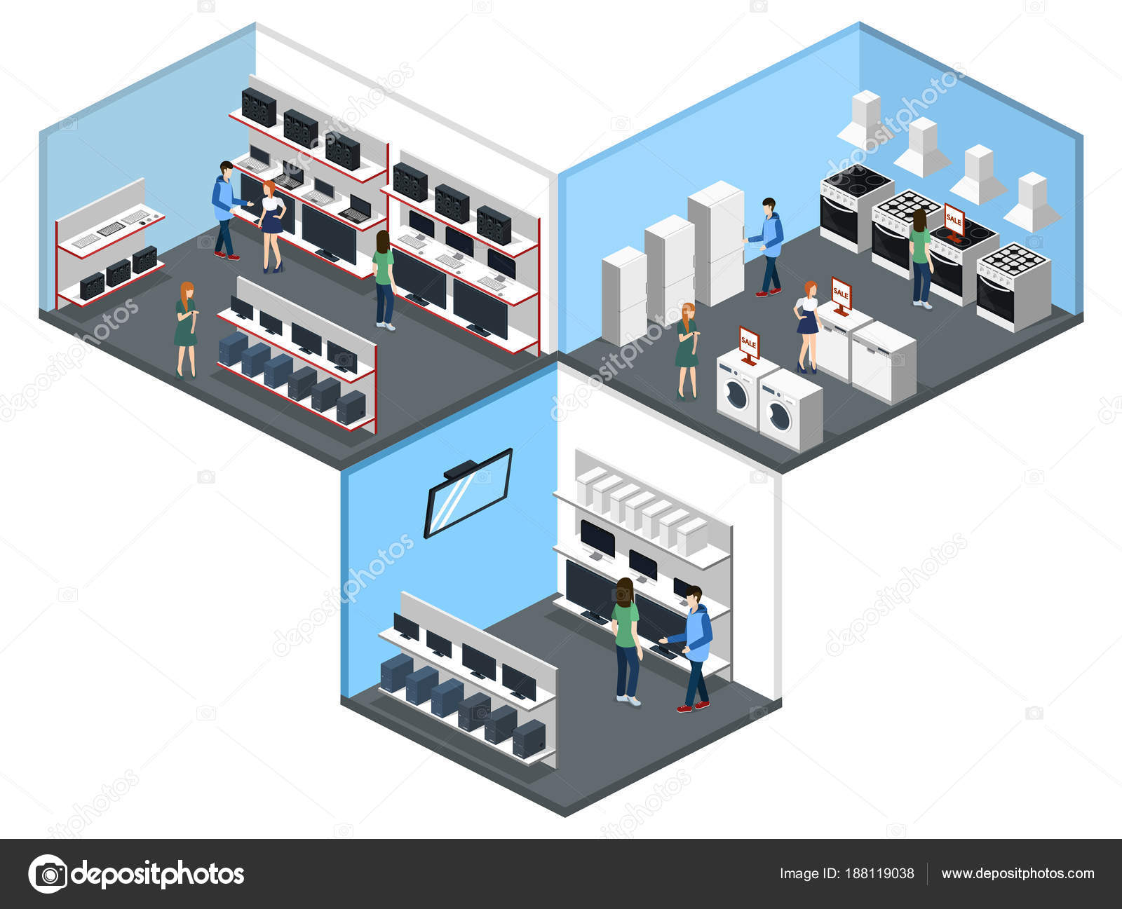 Computer Store Hardware Store Stock Vector by ©Cathal_Shtadler 188119038
