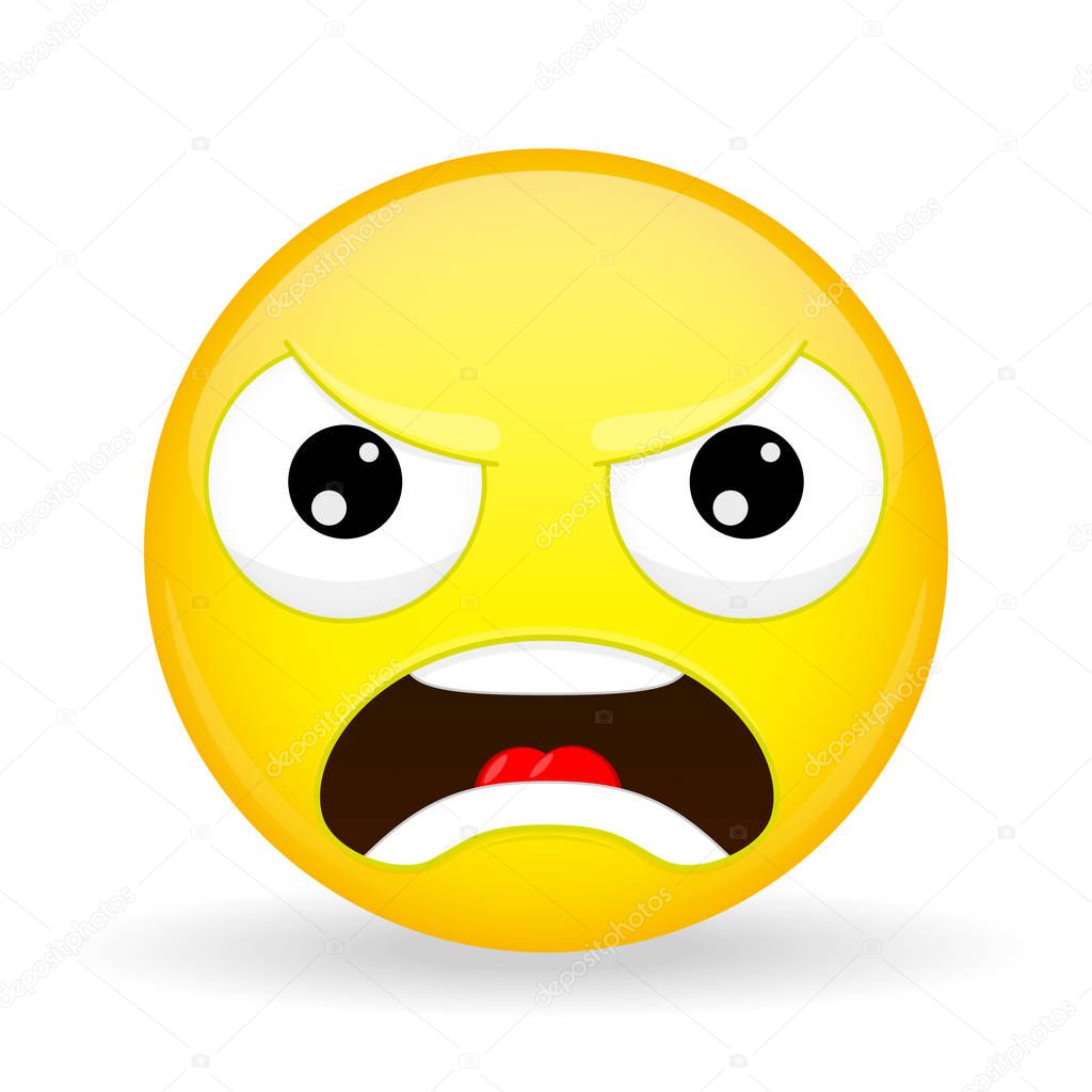 Emoji Ira Icono De Emoticonos Sonrientes Emoji Enojado