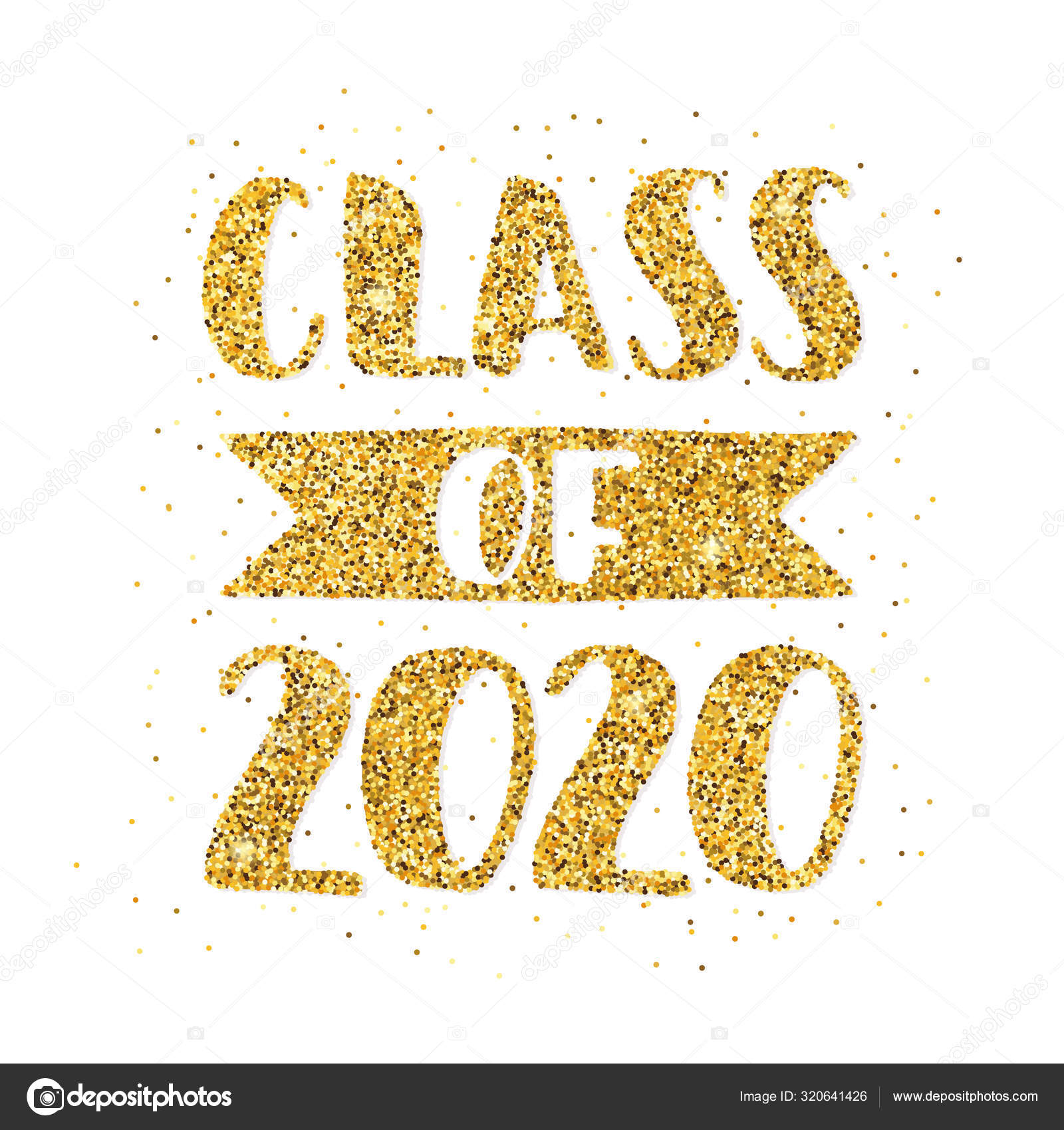 Class of 2020. Hand drawn brush lettering Graduation logo. Template for ...