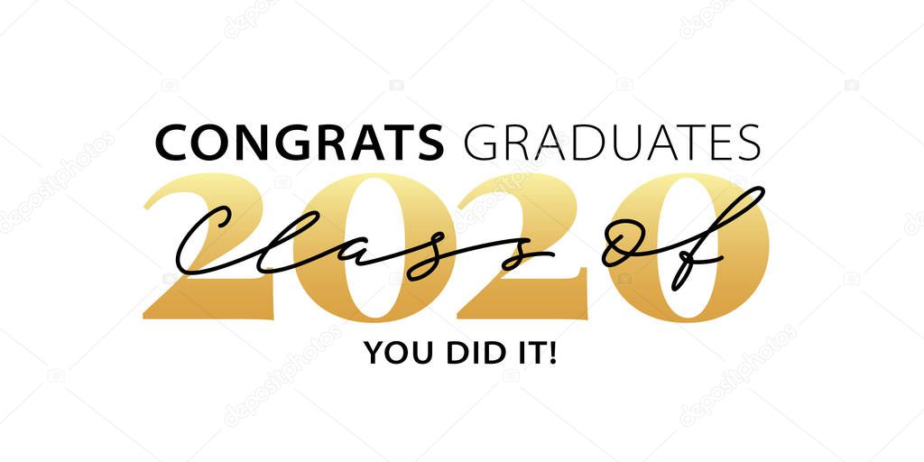 Clase de 2020. Felicidades graduados. Caligrafía moderna. Logo de ...
