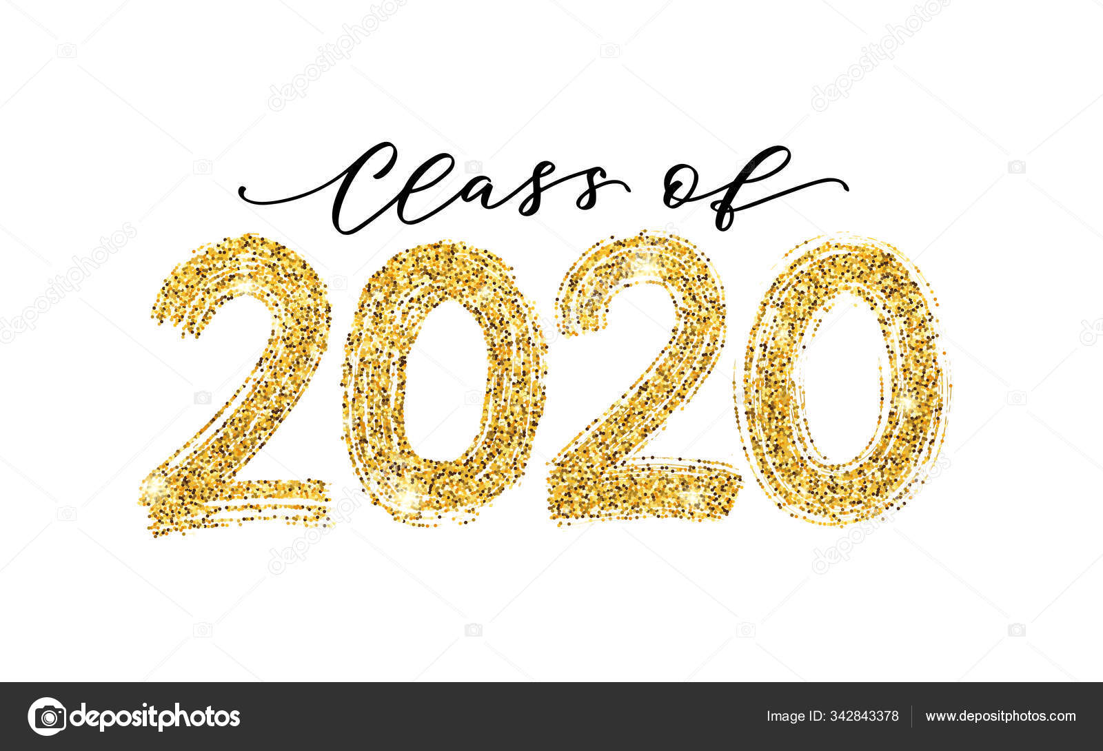 Class of 2020. Modern calligraphy. Hand drawn brush lettering logo ...
