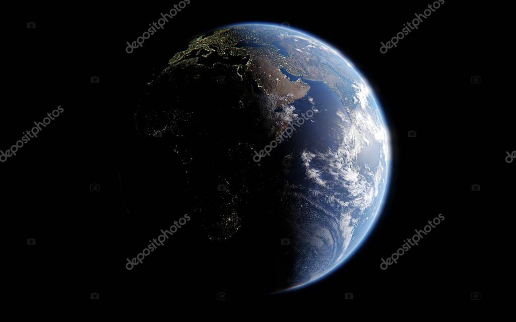 3d representación de la imagen del planeta planeta tierra desde el ...
