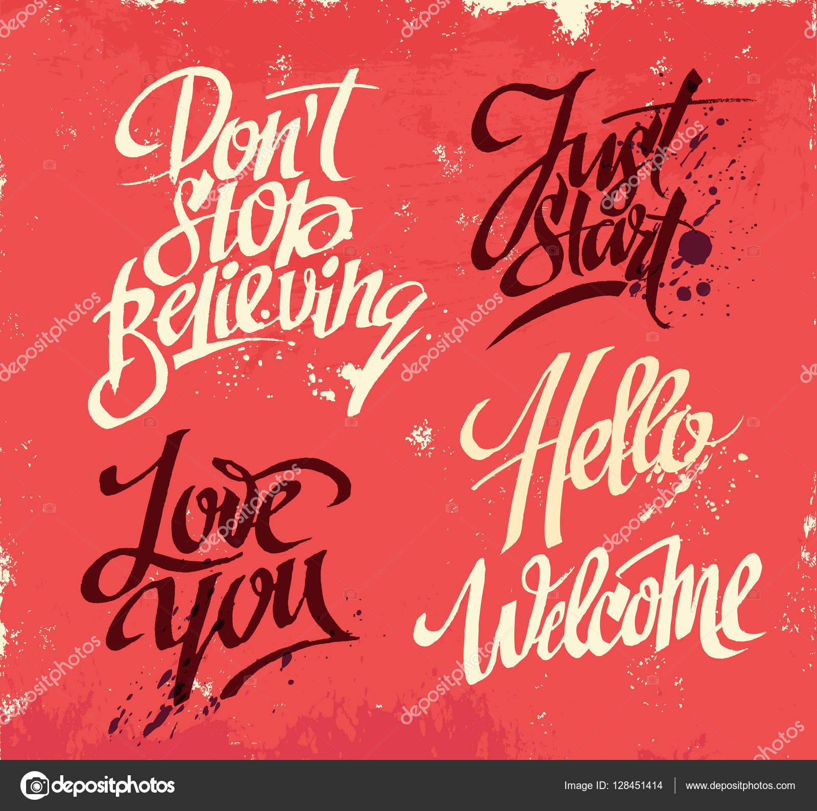 Hand-drawn lettering for cards Stock Vector Image by ©cyanart #128451414