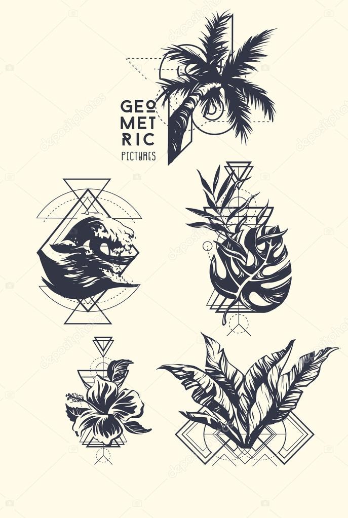 Set of blackwork tattoo art. Stock Vector Image by ©cyanart #128458780