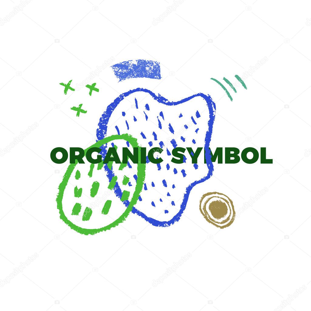 Formas coloridas orgánicas con texturas vectoriales naturales. Emblema ...