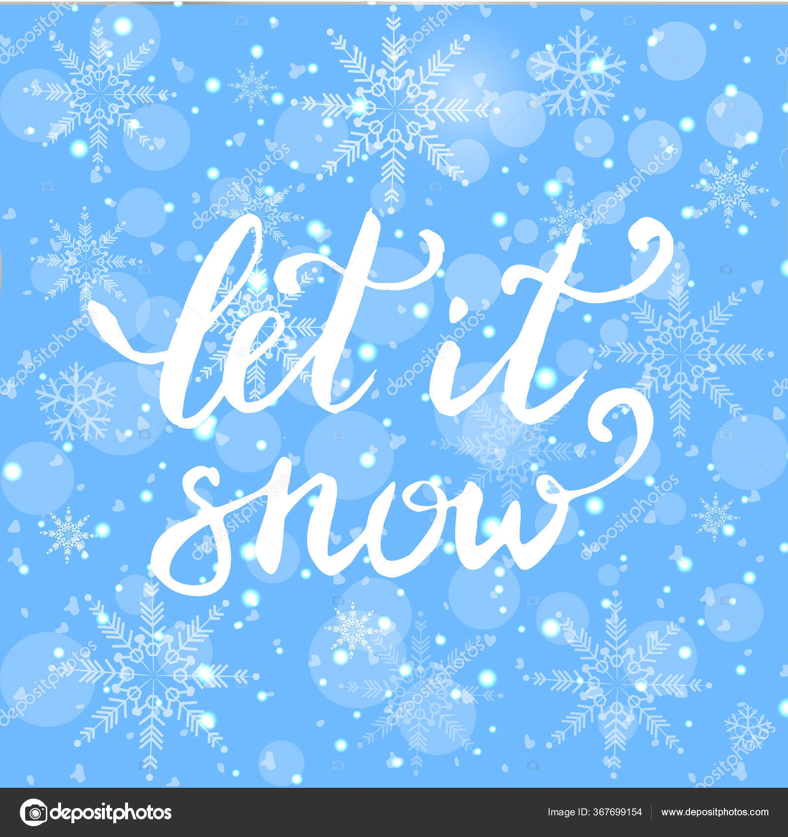 Let Snow Handwritten Text Background Snowflakes Lettering Vector Illustration Stock Vector Image ...