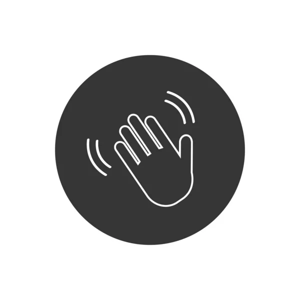 Hand wave waving hi or hello gesture line art vector icon for apps and ...