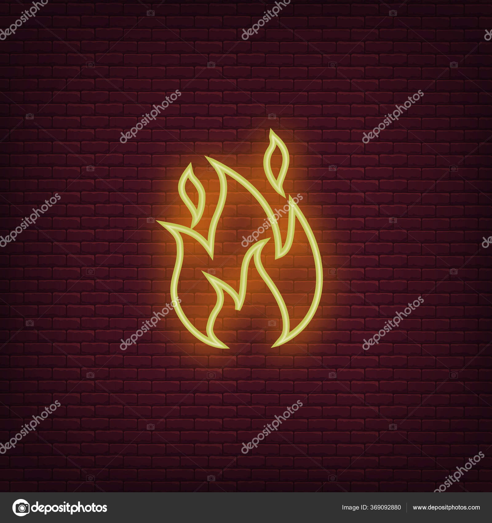 Fire Neon Icon Flame Sign Icon Vector Stock Vector Image by ©Illizium ...