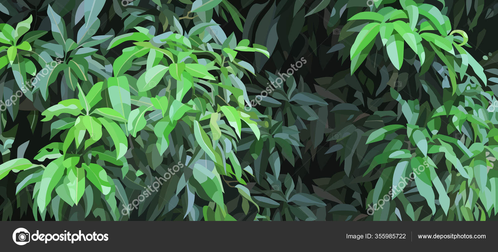 Green Background Thickets Dense Lush Foliage Tree Vector Image Stock ...