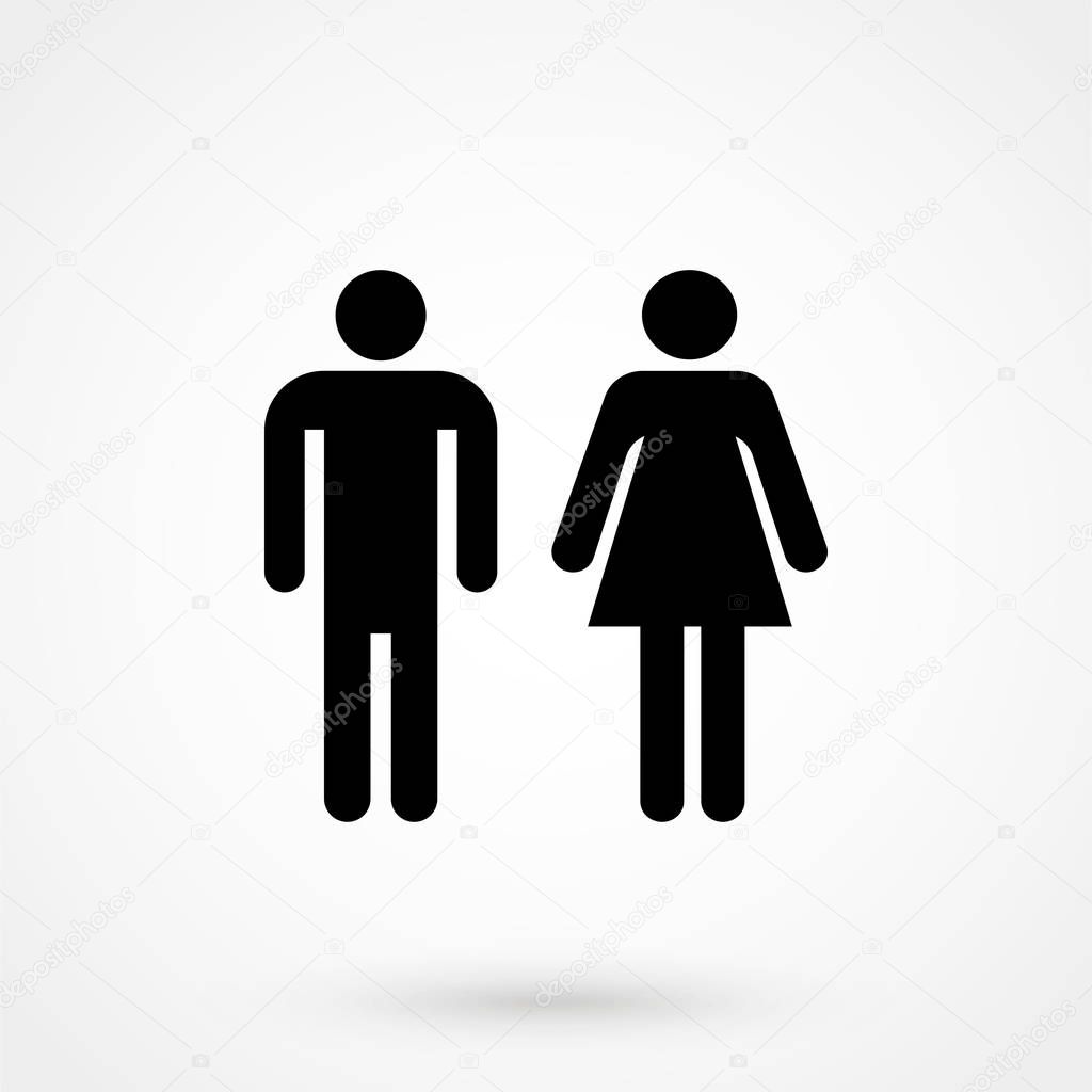 Man en vrouw Icon Vector een eenvoudige stijl op een witte achtergrond ...