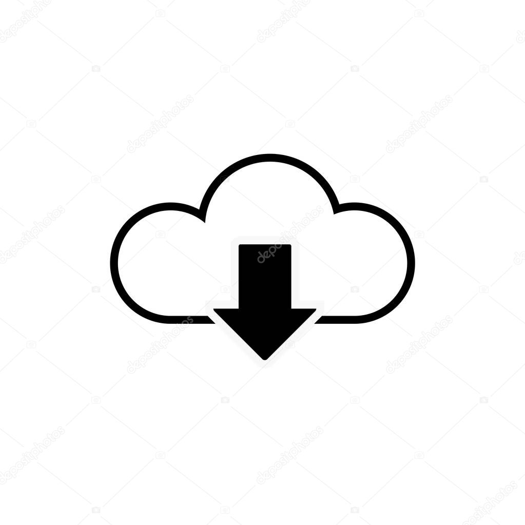 Data cloud icon. Backup and restore sign. Upload to and download from data cloud. Internet ...