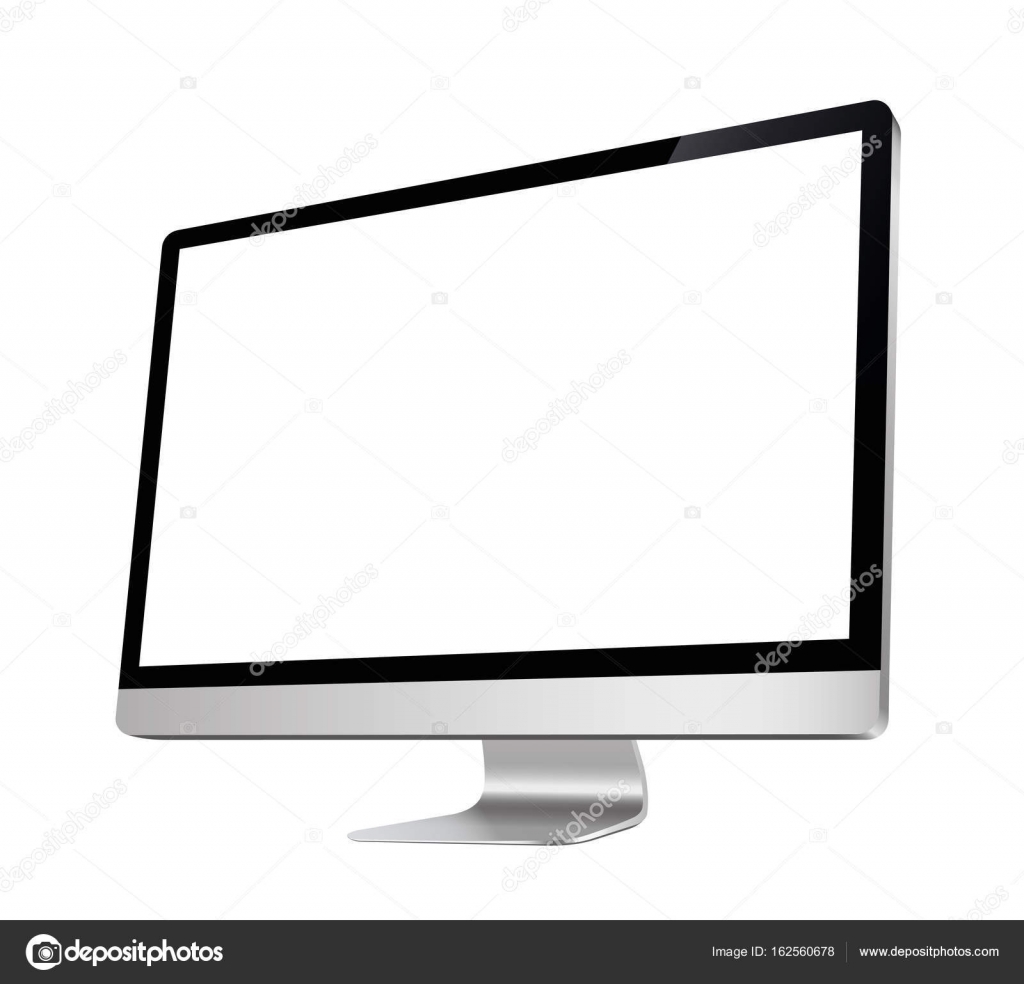 Computer display, monitor, realistic set, 3D, isolated - stock vector ...