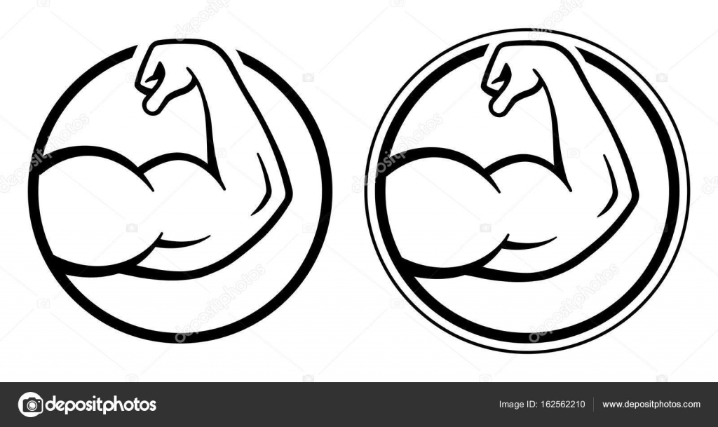 Strong power icon, muscle arms, bodybuilding icon - stock vector. Stock ...