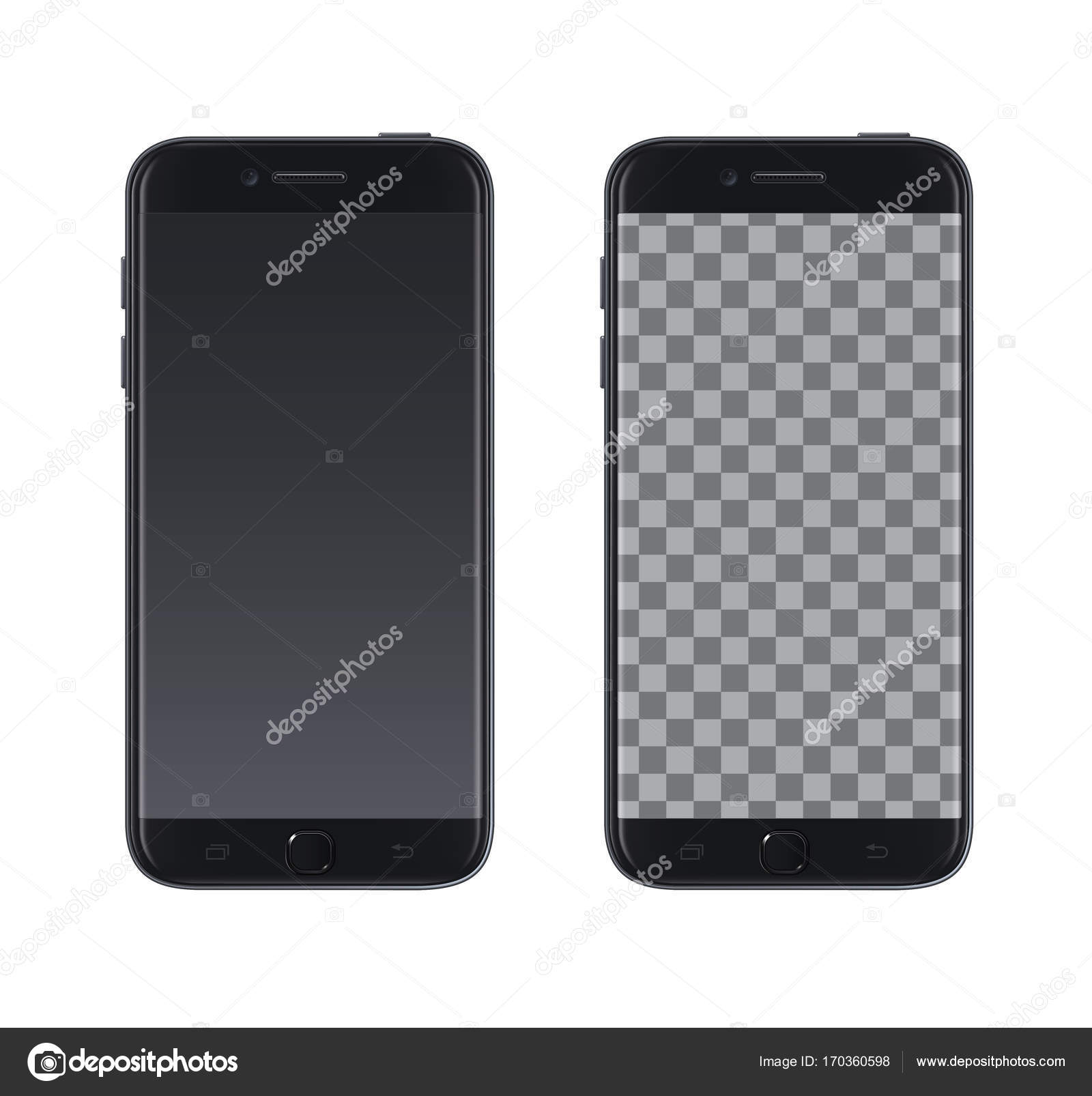 Realistic vector smartphone black design with empty screen. Vector ...