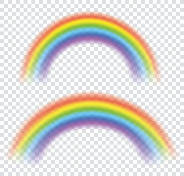 Rainbows in different shape realistic set. Perfect set isolated on ...