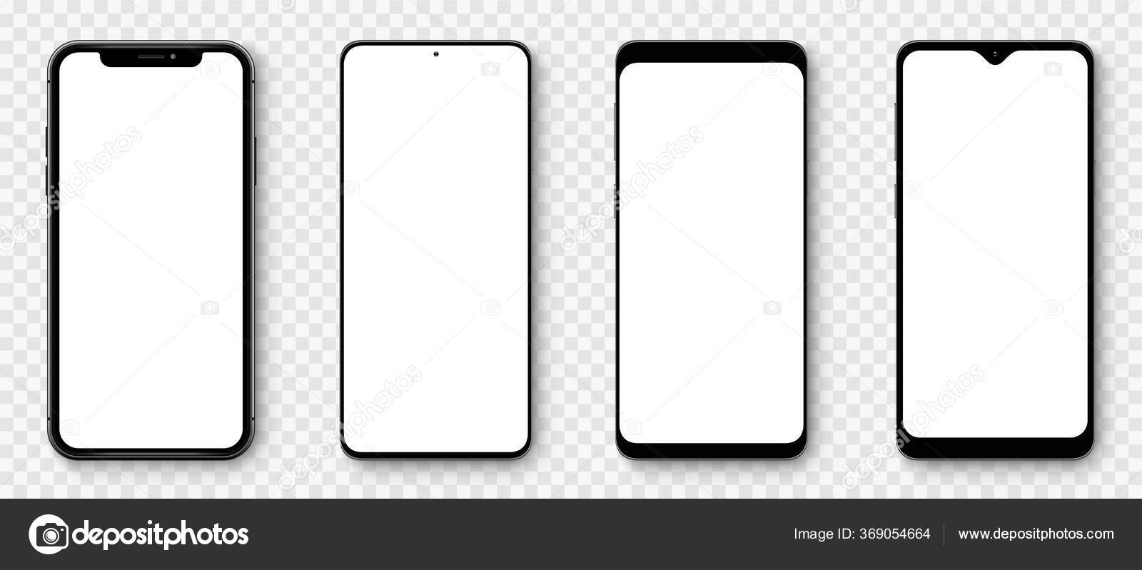 Realistic Models Smartphone Transparent Screens Smartphone Mockup ...