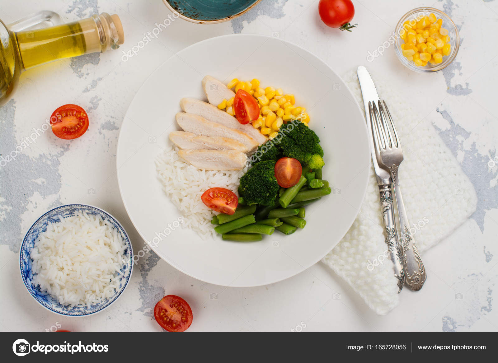 Chicken with rice and vegetables Stock Photo by ©happy_lark 165728056