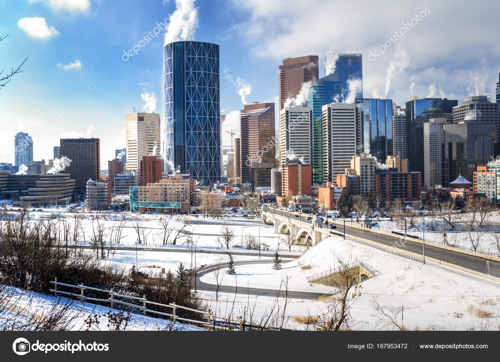 Calgary Skyline on a Sunny Winter Morning Stock Photo by ©Alpegor6 ...